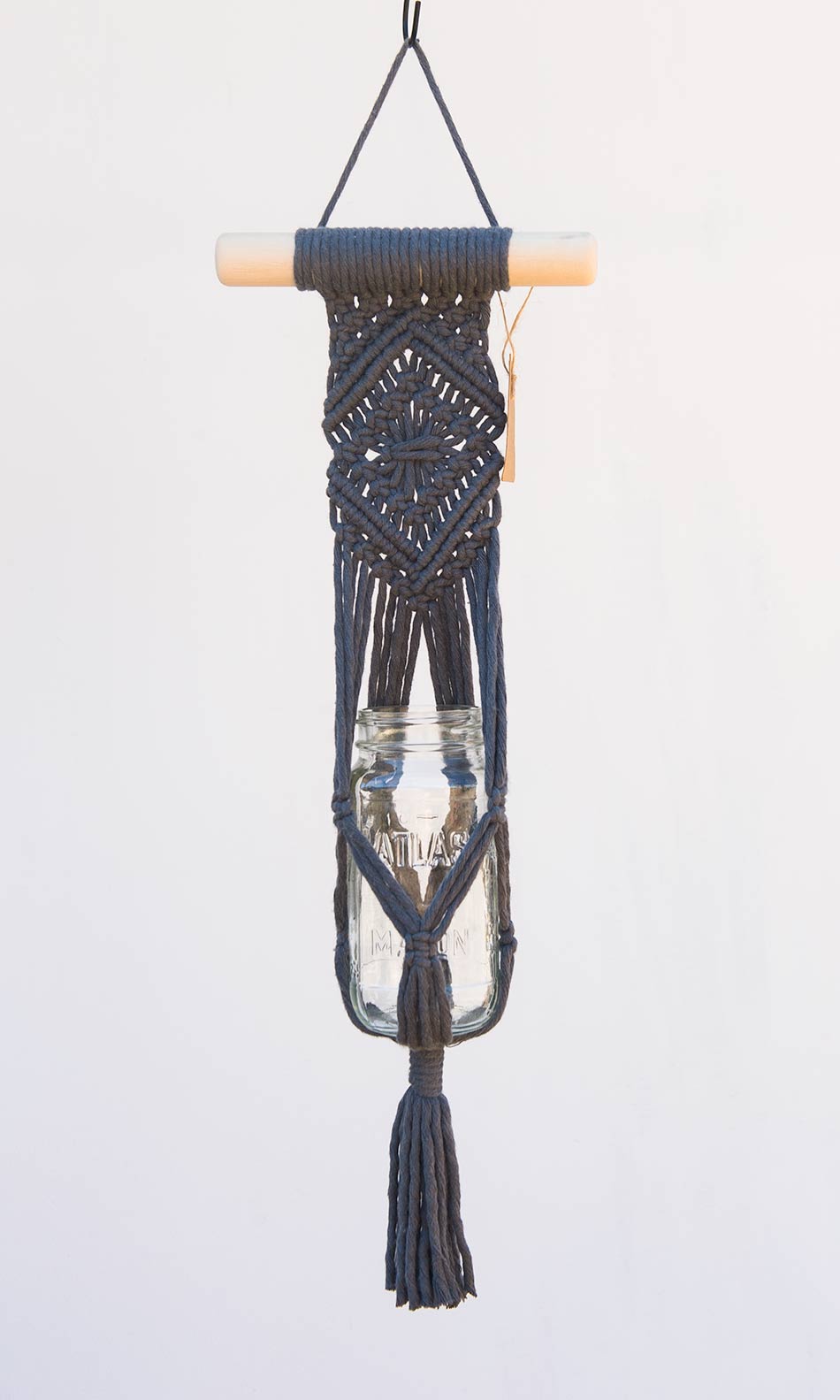 Andrea Macrame Plant Hanger – Steel Grey - Stop Macrame